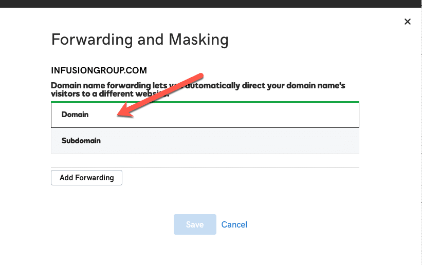 How to Redirect a Domain in GoDaddy using Domain Forwarding – Infusion ...